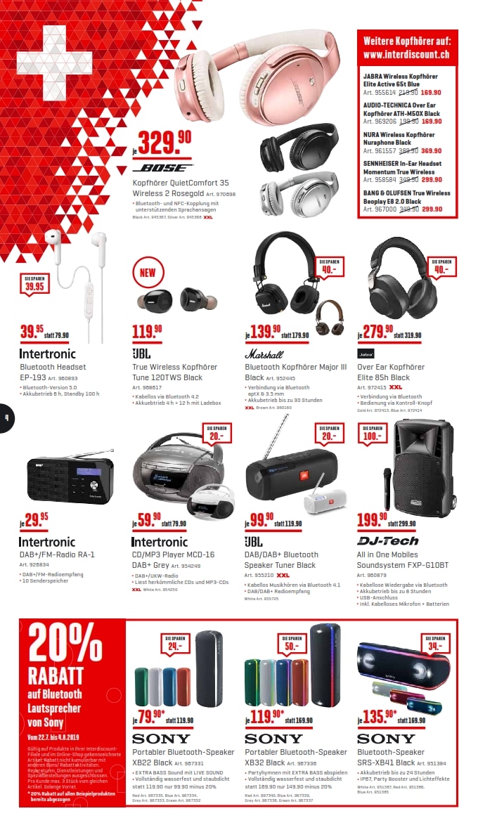 Interdiscount Aktionen gültig von 22.07.2019 bis 04.08.2019