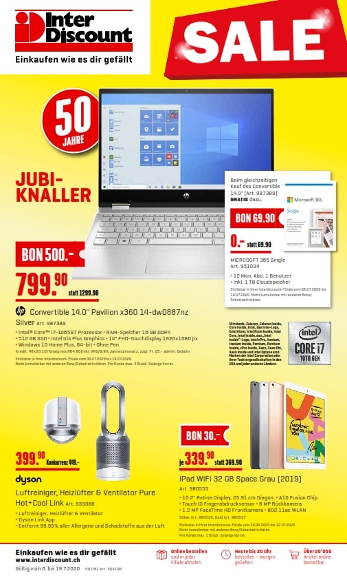 Interdiscount Aktionen gültig von 06.07.2020 bis 19.07.2020