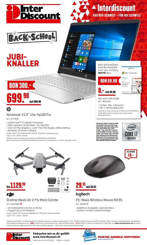 Interdiscount Aktionen gültig von 03.08.2020 bis 23.08.2020