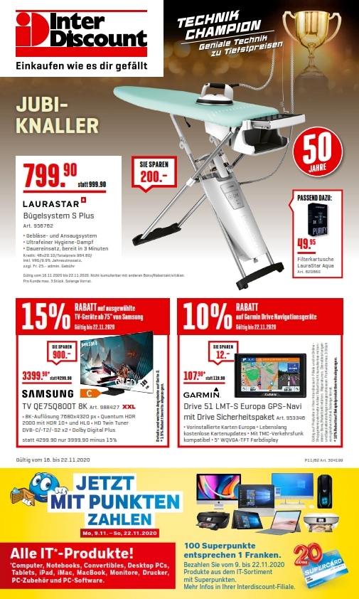 Interdiscount Aktionen gültig von 16.11.2020 bis 22.11.2020