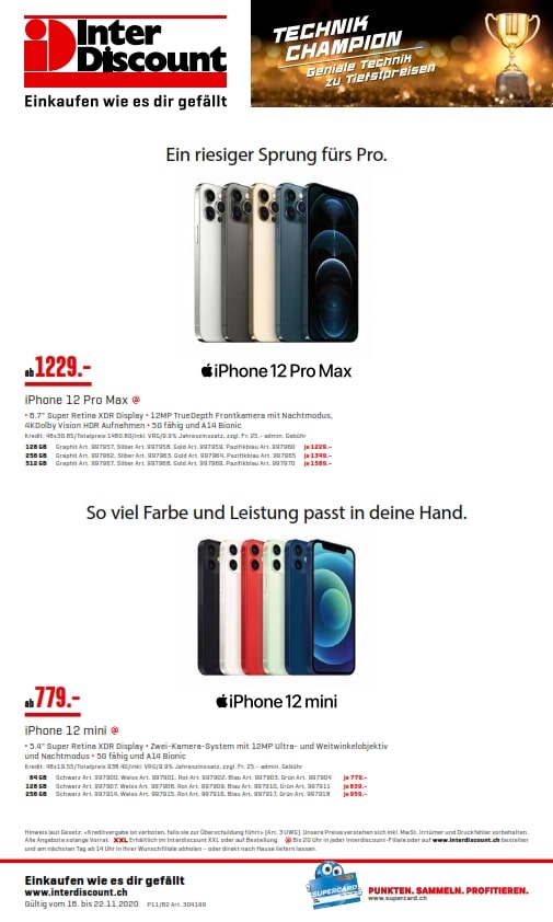 Interdiscount Aktionen gültig von 16.11.2020 bis 22.11.2020